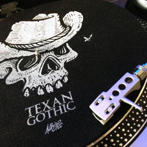 Cowboy Skull LP Slipmat Hand Printed Texan Gothic Felt Turntable Mat - Etsy