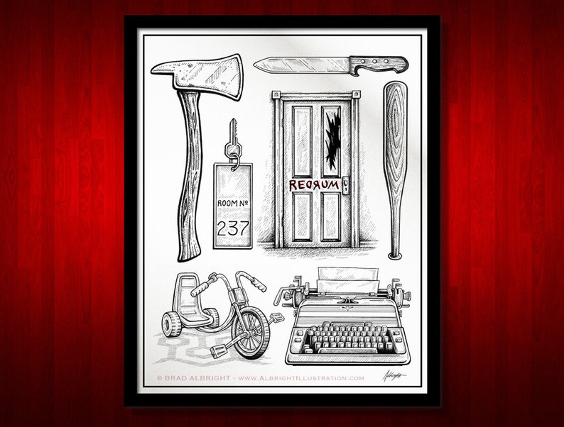 The Shining Movie Poster - Prop Illustrations - Etsy
