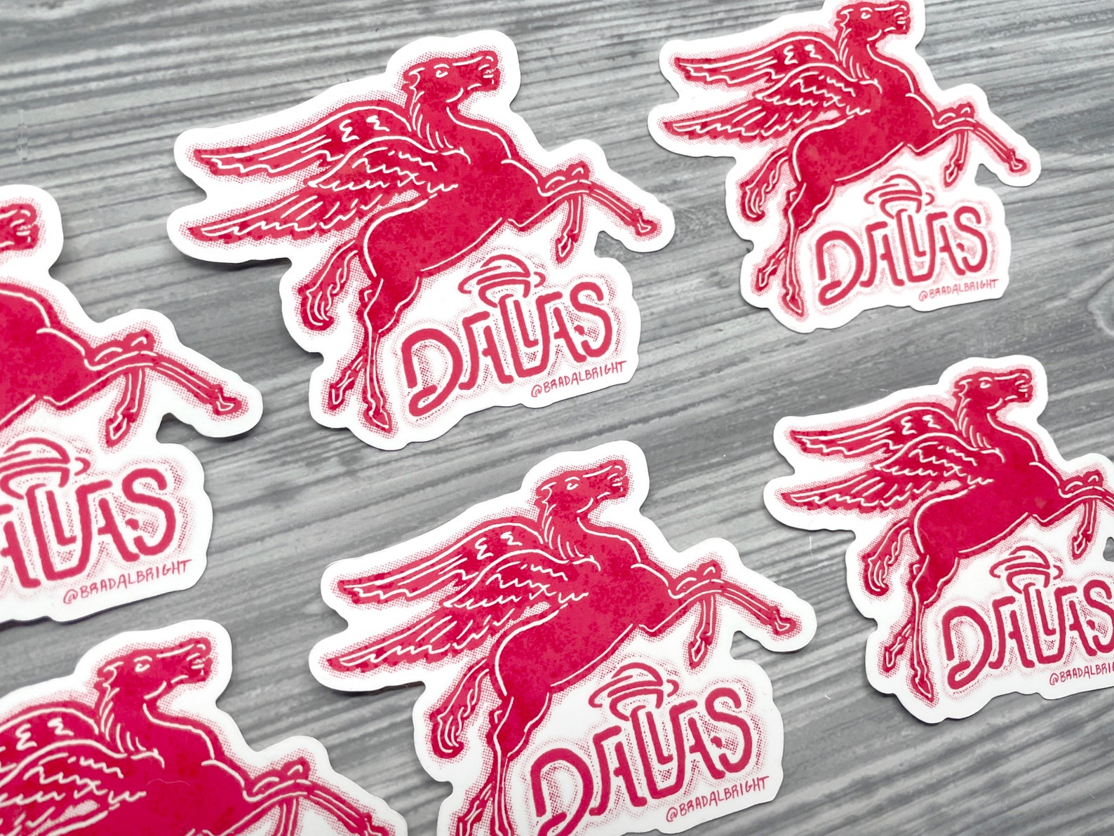 Dallas Pegasus Sticker Illustration Waterproof Decals & - Etsy