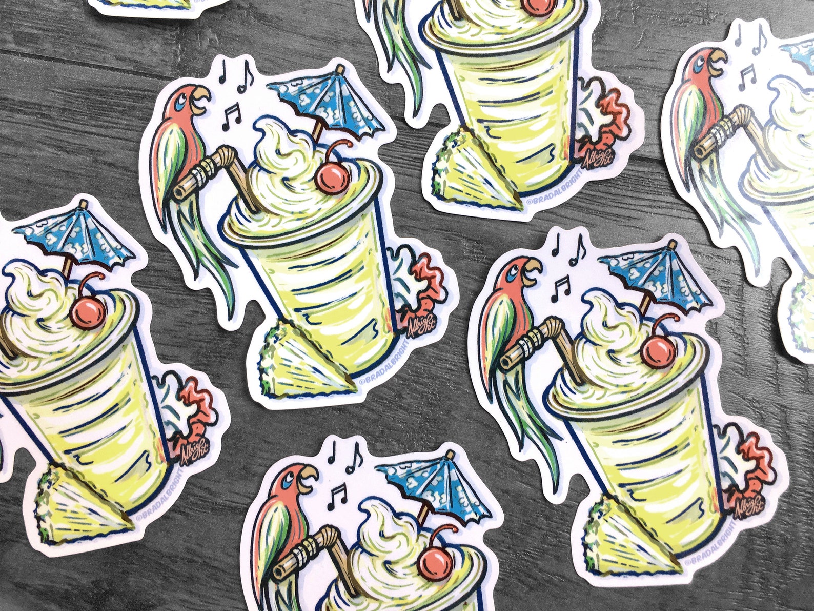 Dole Whip Sticker - Hand Drawn Illustration - Water Resistant Decal ...