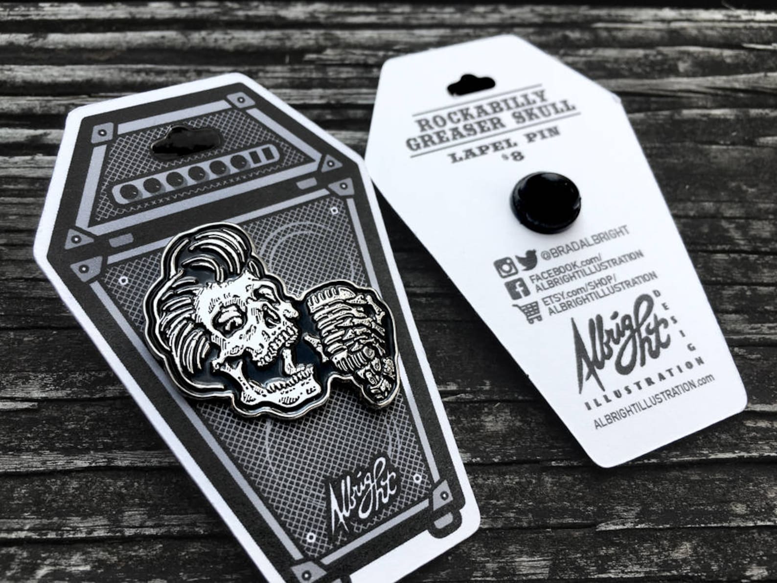 Rockabilly Greaser Pin Greaser Skull W/ Vintage Microphone - Etsy