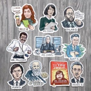 Severance Dylan G. Egg Bar Stickers - Zach Cherry Portrait Illustration ...