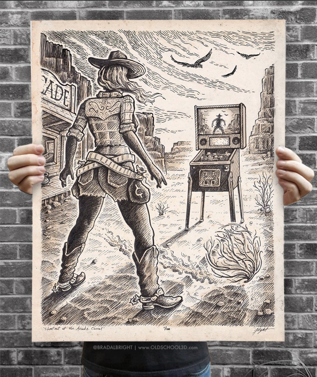 Shootout at the Arcade Corral Pinball Art Limited Numbered Edition ...