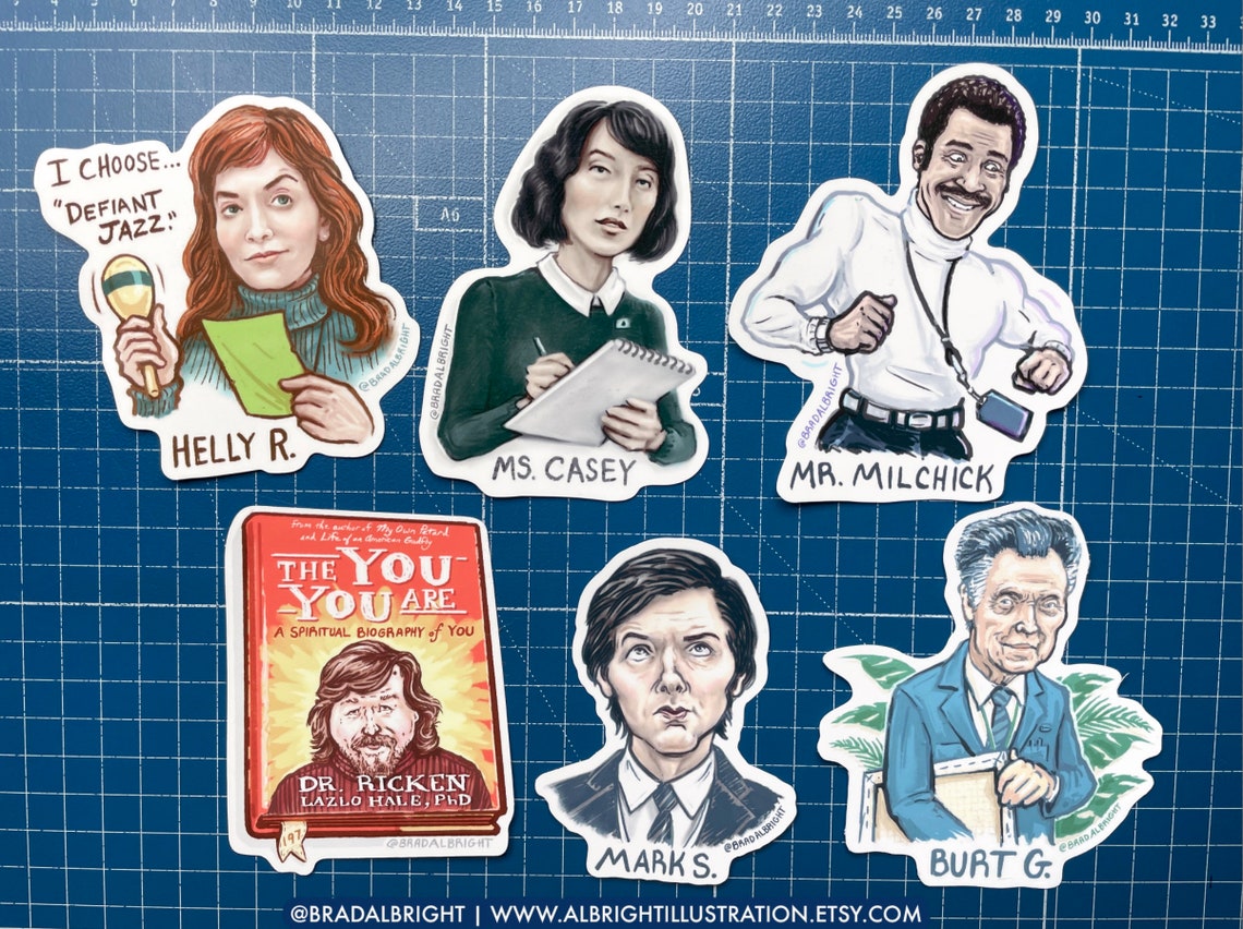 Severance Cast Portraits Illustration Sticker Set - Etsy