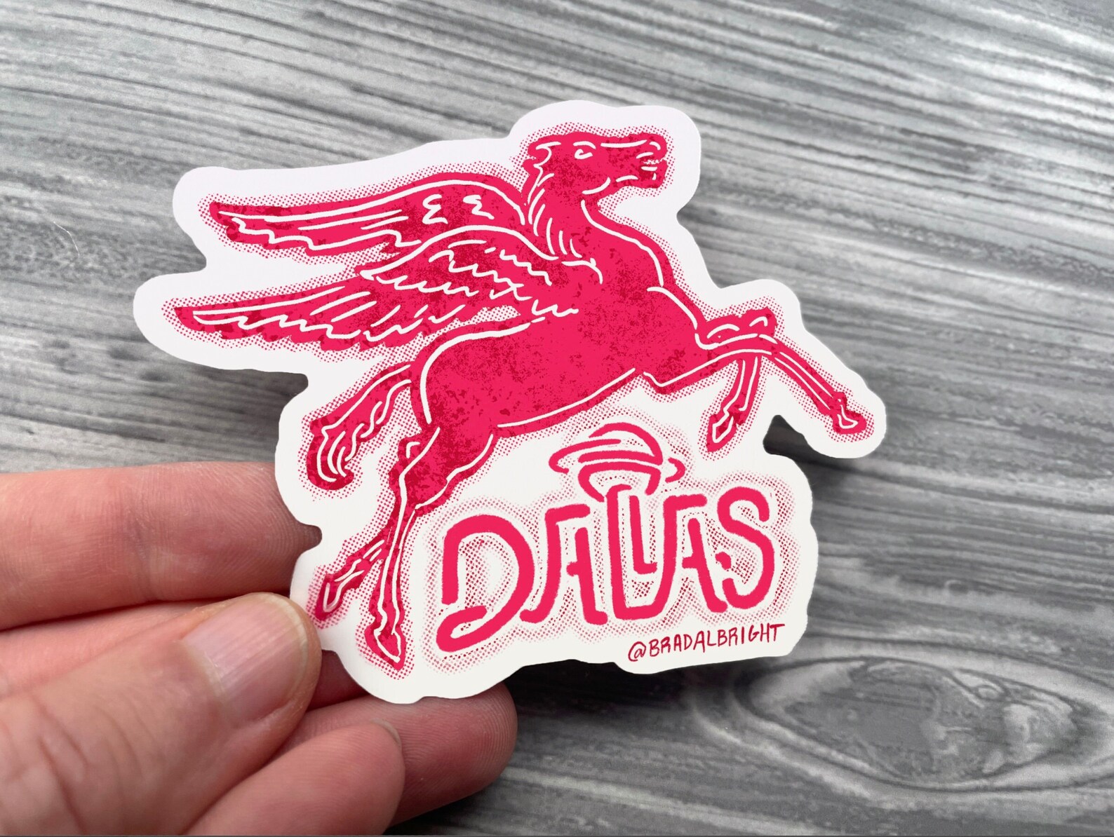 Dallas Pegasus Sticker Illustration Waterproof Decals & - Etsy