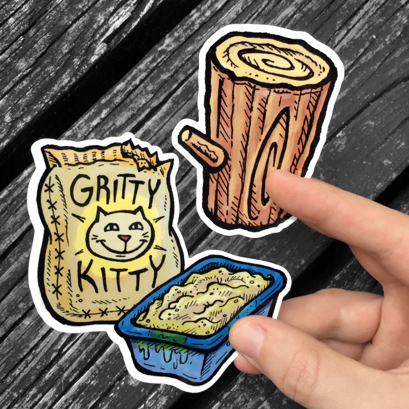Gritty Kitty Litter Box Sticker - Ren & Stimpy Waterproof Decal - FREE ...