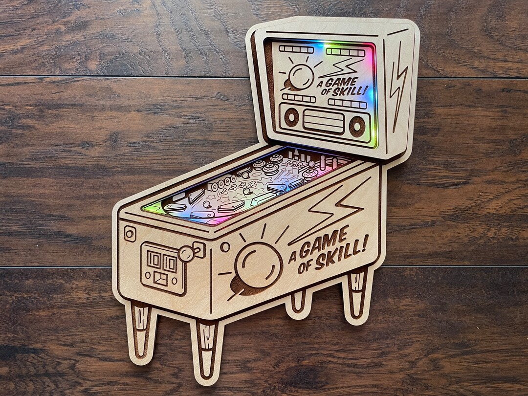 Pinball Machine Wall Art A Game of Skill Wood & LED Light - Etsy