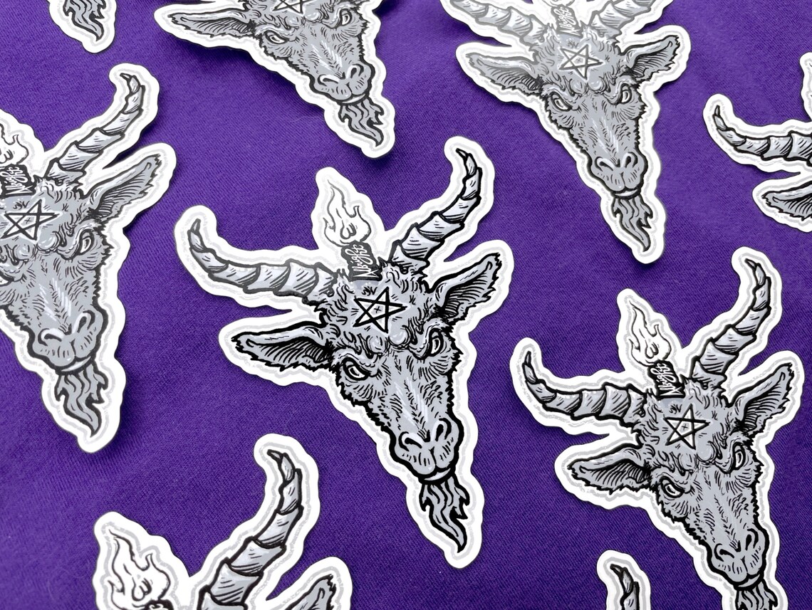 The Noble Baphomet - Humanism With Horns - Sticker Illustration ...