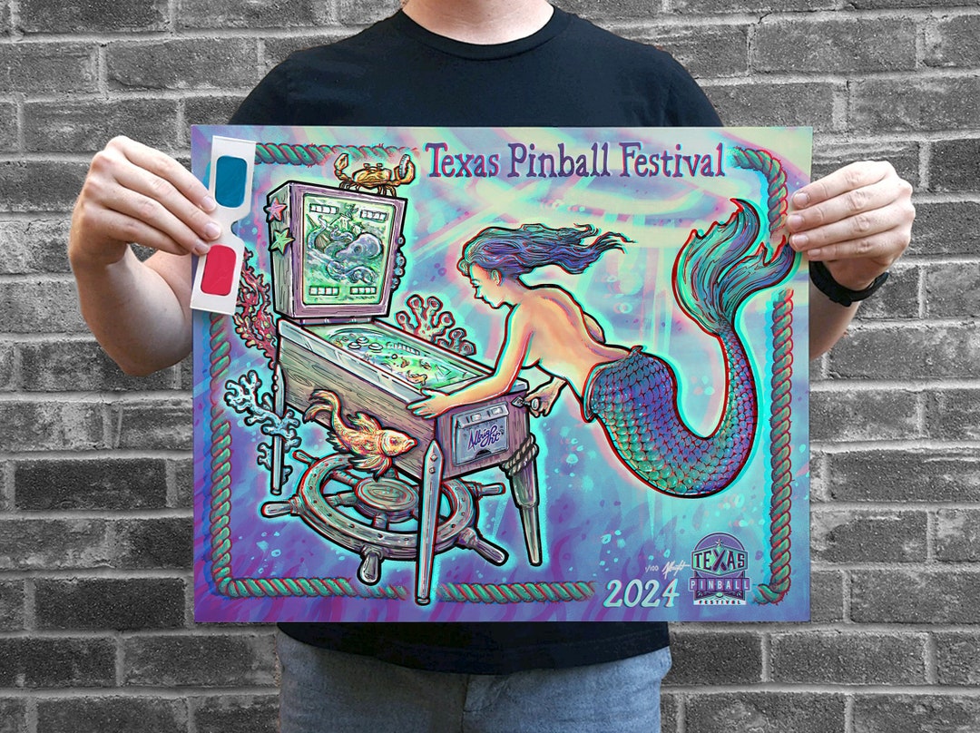 Texas Pinball Festival 2024 - 3D Poster With Glasses - Numbered Edition ...
