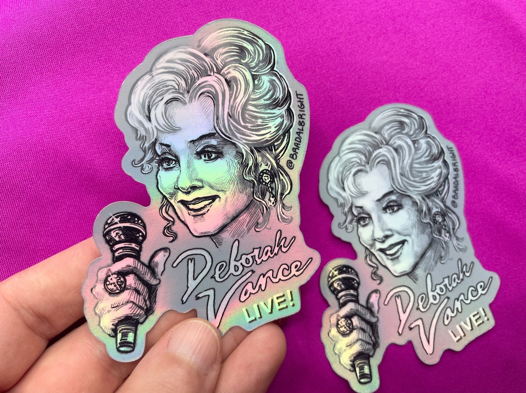 Deborah Vance Live! - Hacks Sticker Illustration - Metallic Rainbow ...