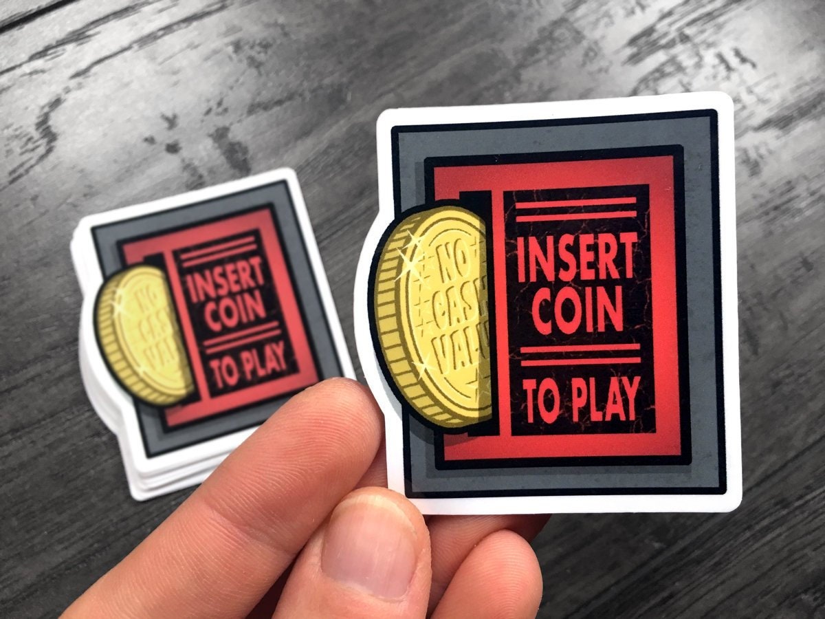 Retro Pinball Arcade Coin Slot Sticker Decal Insert Coin | Etsy