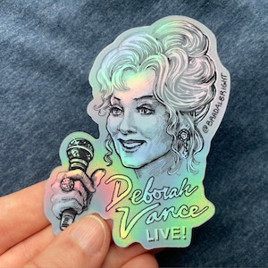 Deborah Vance Live! - Hacks Sticker Illustration - Metallic Rainbow ...