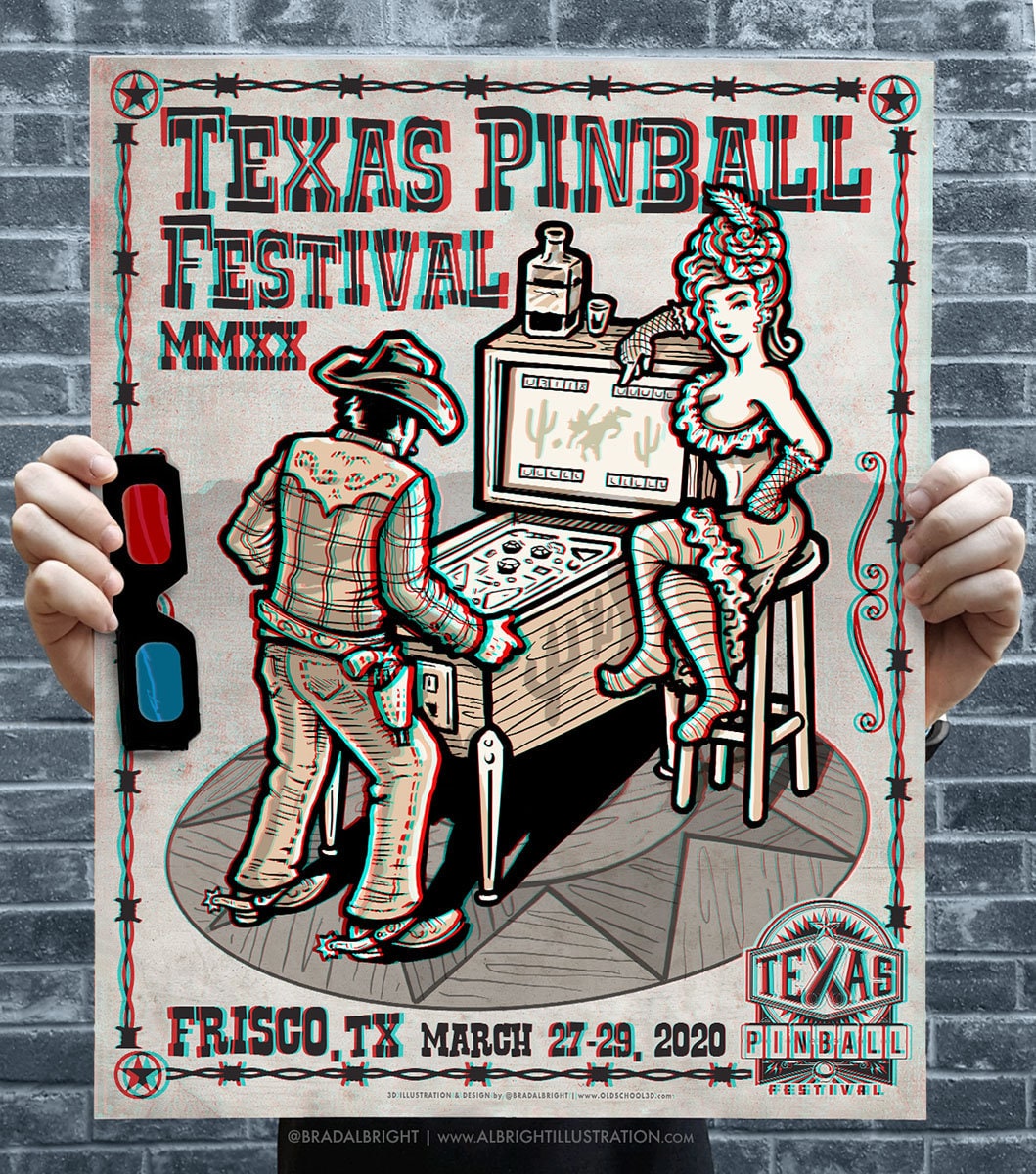 Texas Pinball Festival: the Lost Year 3D Poster With Glasses - Etsy