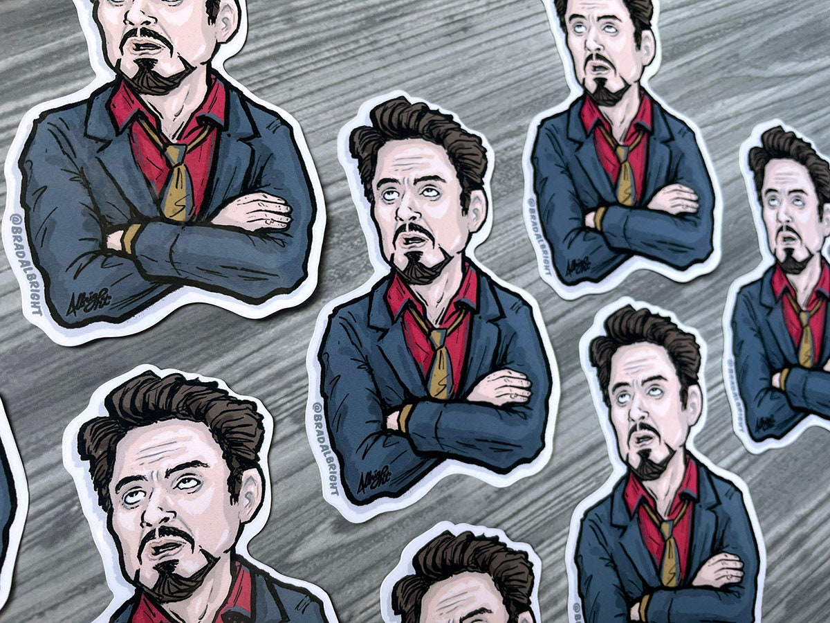 Tony Stark Eye Roll Stickers & Magnets Robert Downey Jr - Etsy