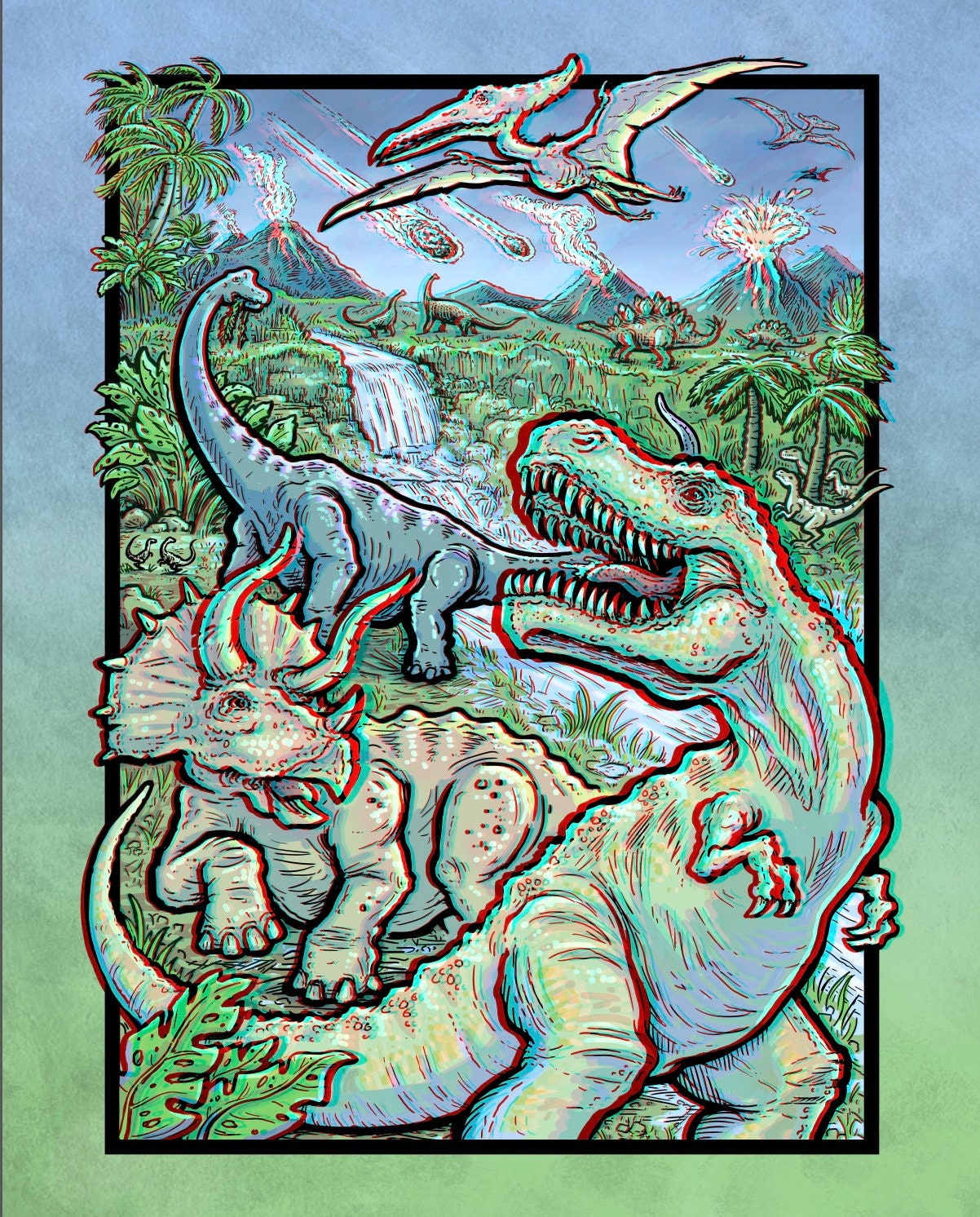 Jurassic Park 3d Poster