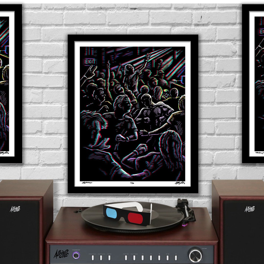 MOSHI MOSHI - 3D Moshpit Concert Poster With Red/blue Glasses - Etsy