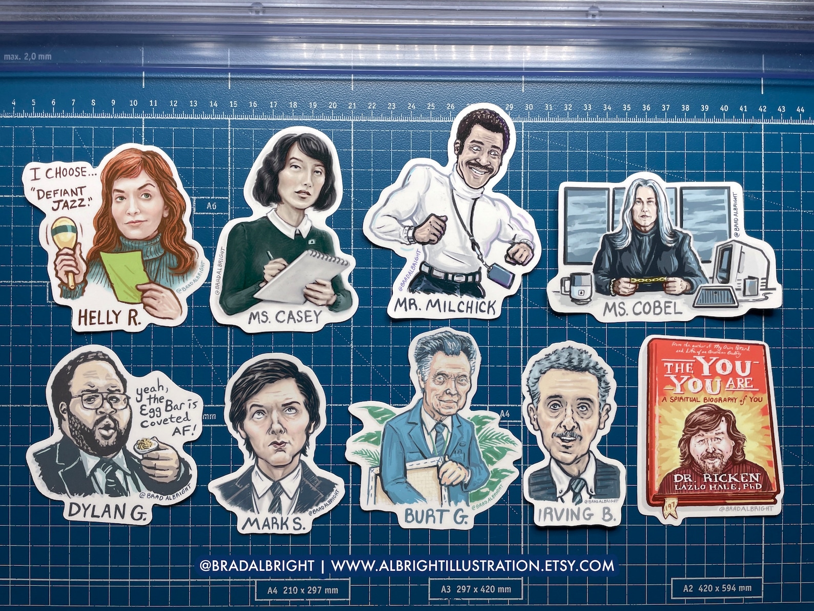 Severance Cast Portraits - Illustration Sticker Set - Waterproof Decals ...