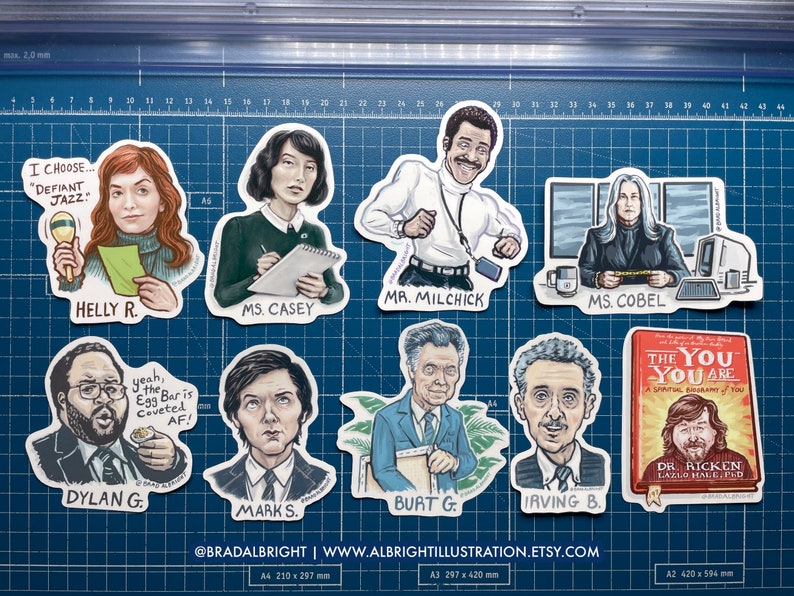 Severance Cast Portraits - Illustration Sticker Set - Waterproof Decals ...