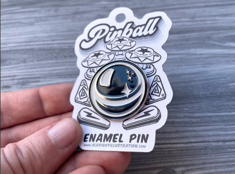 Pinball Lapel Pin Nickel & Enamel Pin Collectible Arcade | Etsy