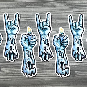 Zombie Rocker Hands - 2 Pack Sticker Decals - Heavy Metal Horror Art ...
