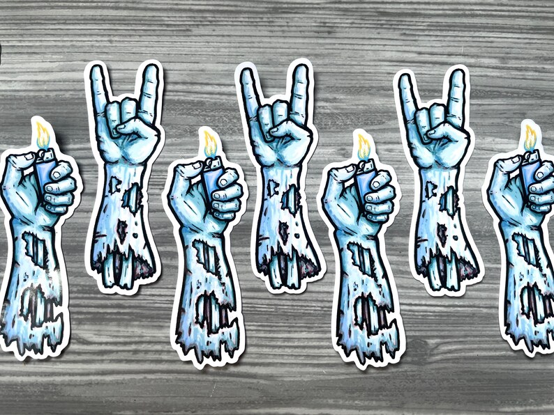 Zombie Rocker Hands 2 Pack Sticker Decals Heavy Metal - Etsy