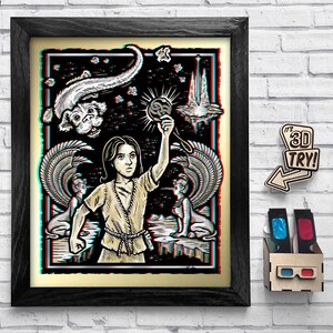 Atreyu Neverending - 3D Poster With Glasses - 3D Anaglyph Illustration ...