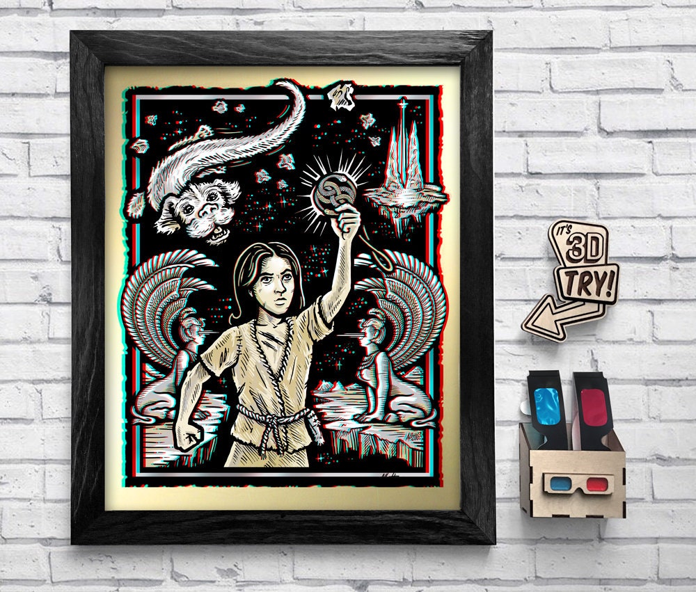 Atreyu Neverending - 3D Poster With Glasses - 3D Anaglyph Illustration ...