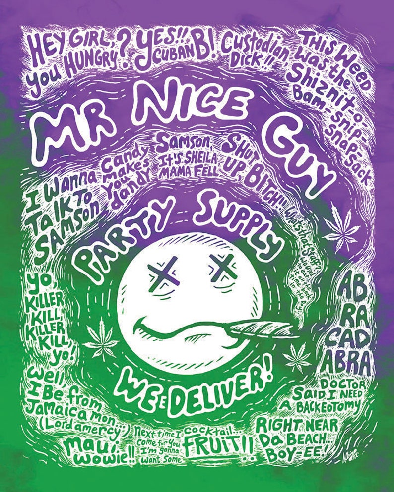 Mr Nice Guy Party Supply Blacklight Poster Half Baked Movie - Etsy