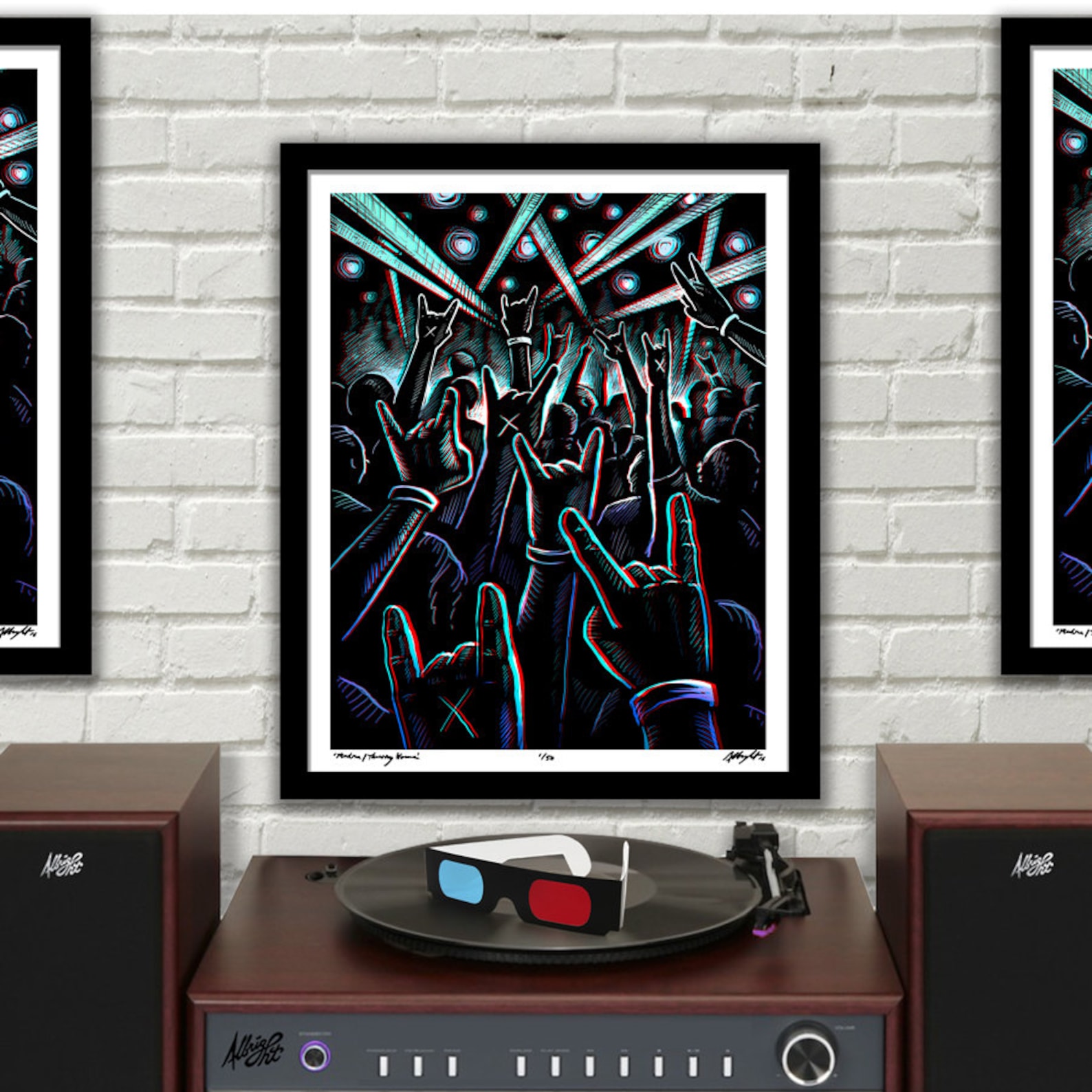 MUDRA / THROWING HORNS 3D Concert Poster With Red/blue - Etsy