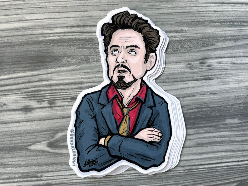 Tony Stark Eye Roll Stickers & Magnets Robert Downey Jr | Etsy