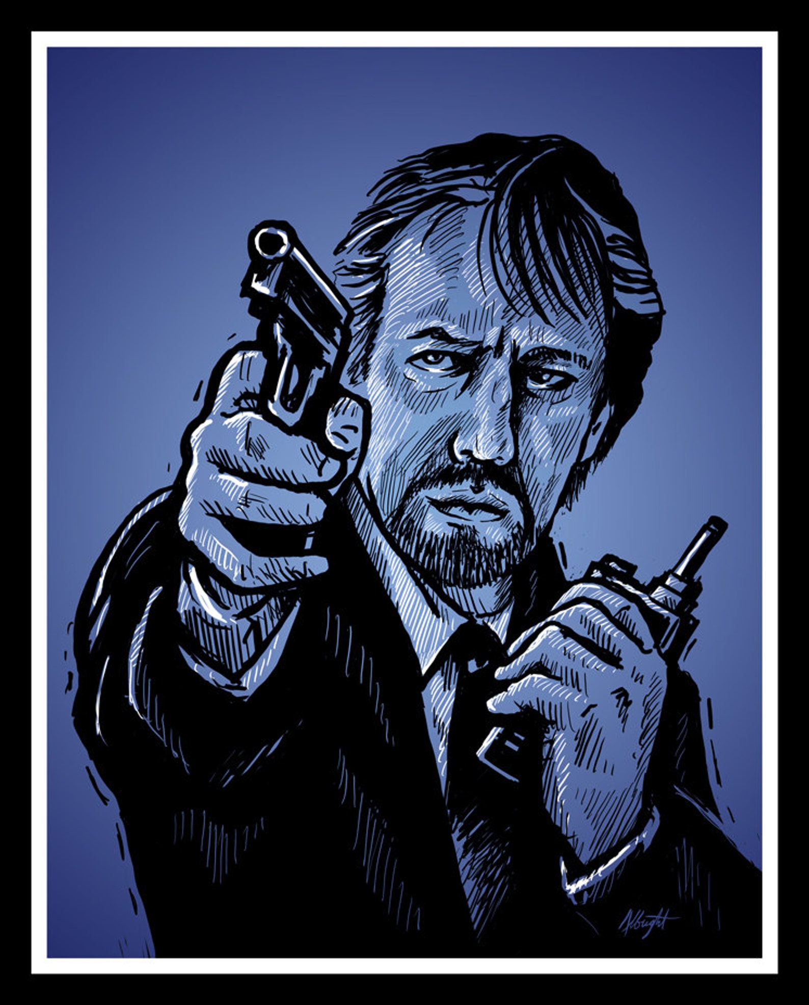 Die Hard Villain Hans Gruber Alan Rickman Portrait Illustration ...