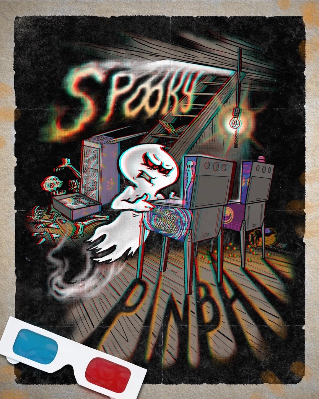 Spooky Pinball Poster - 3D Artist Proof - Etsy