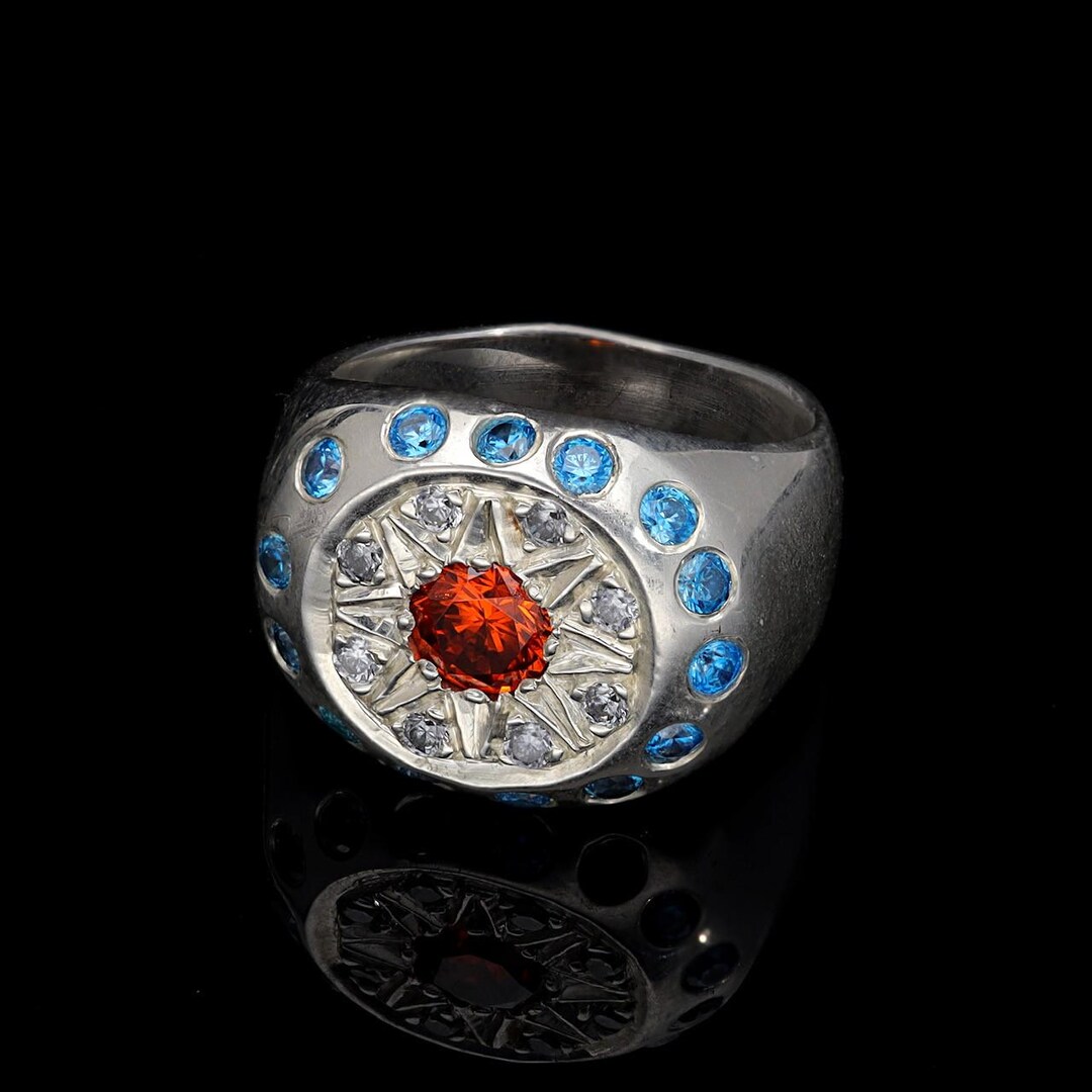 Star Engraved Tricolour Ring - Etsy