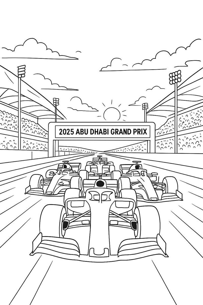F1 2025 Coloring Pages - Etsy