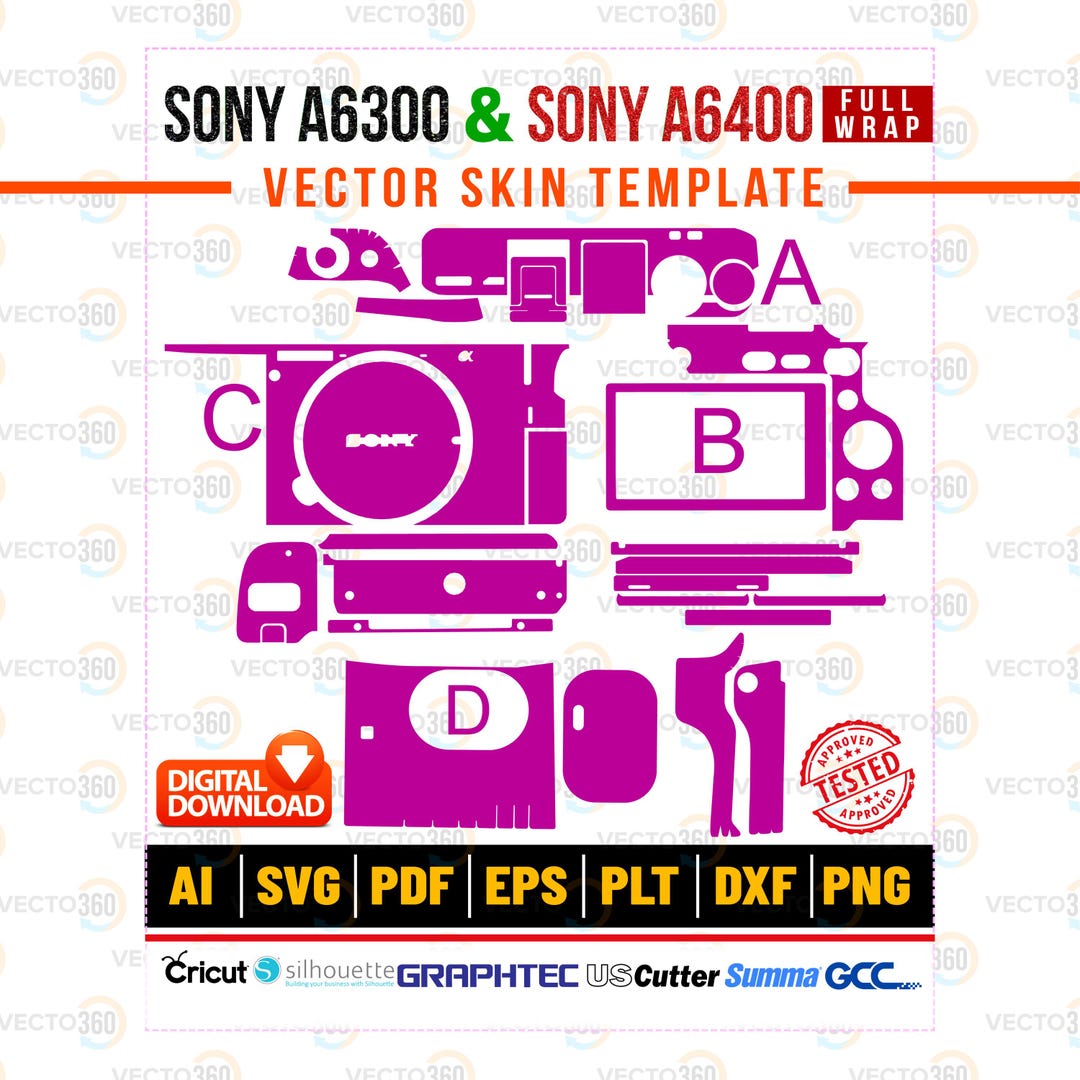 Sony A6300 A6400 Camera Skin Template, Vinyl Wrap (digital Download - Etsy