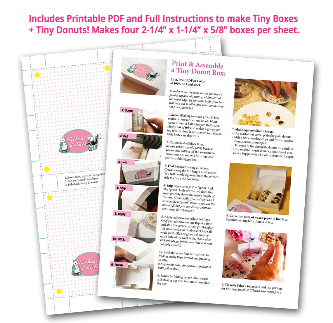 Tiny Elf Donut Box Instant Digital Download, Adorable Printable Box ...