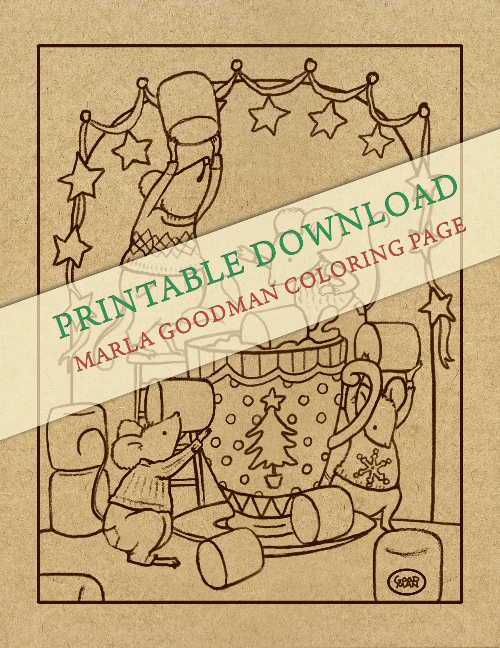 Printable Mouse Coloring Page Mice Enjoying Holiday Cocoa With ...