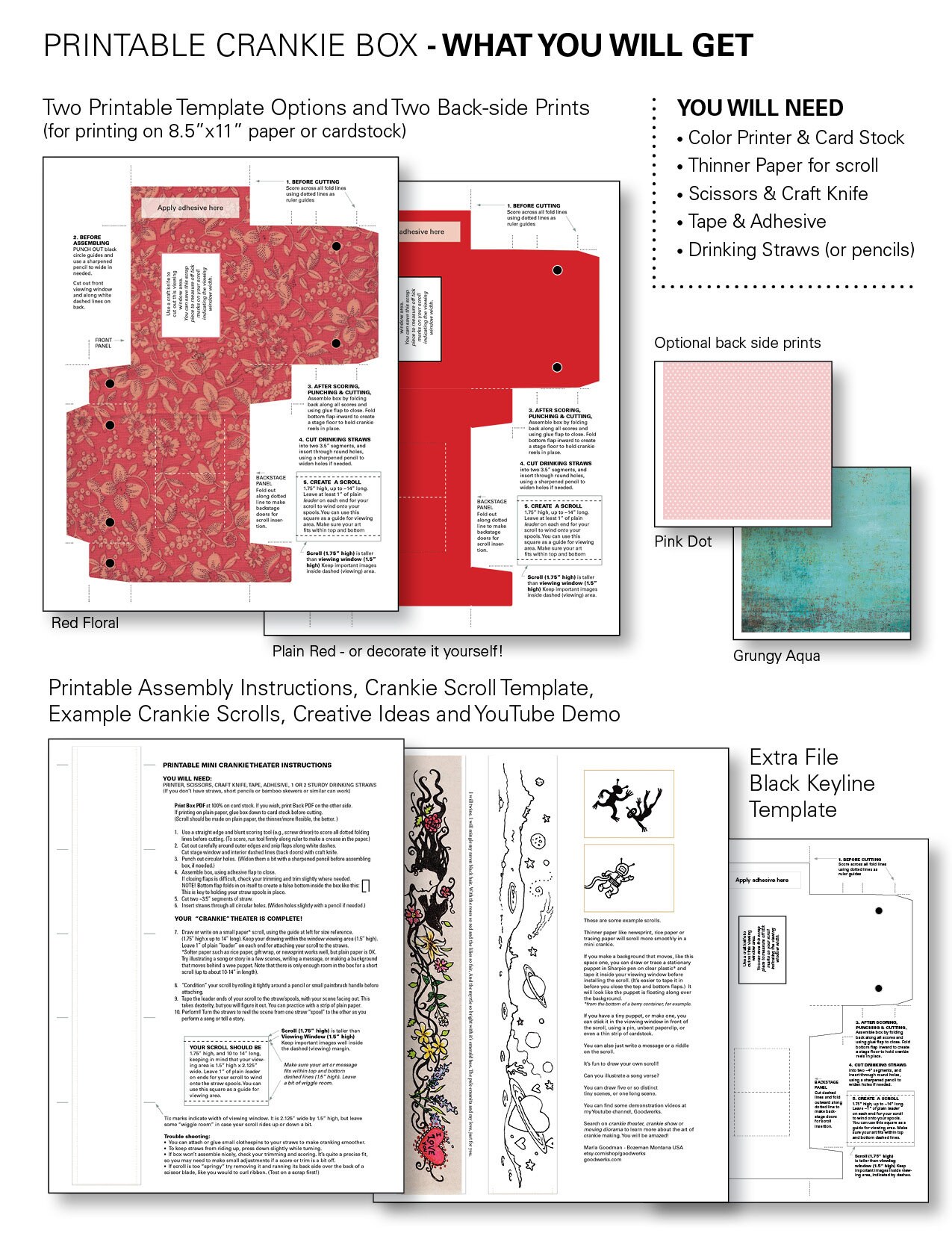 Printable "crankie" Box Scroll Theater Instant Digital Download ...