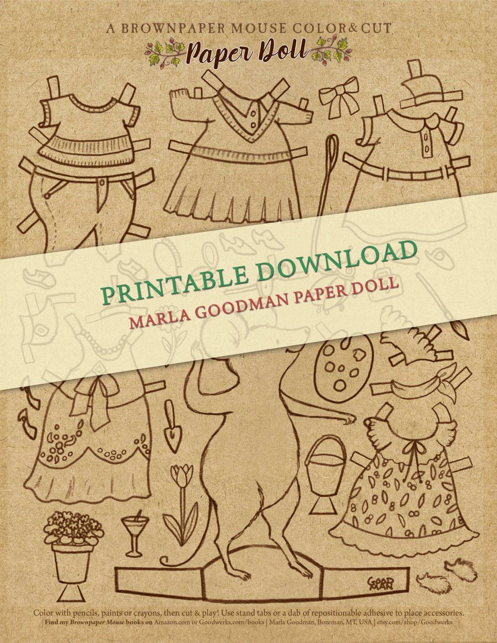 Printable Color & Cut Mouse Paper Doll Download - Etsy