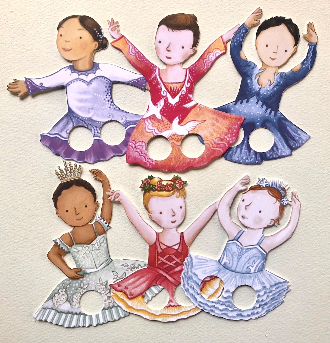 Dancing Dollies Finger Dancer Paper Doll Ballerinas and Ice Skaters ...