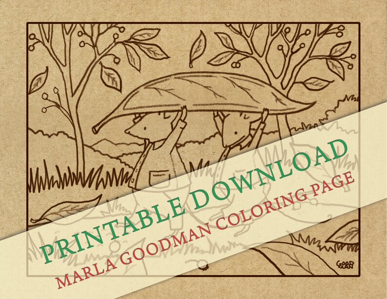 Printable Mouse Coloring Page -- Mouse Leaf Canoe Portage Marla Goodman ...