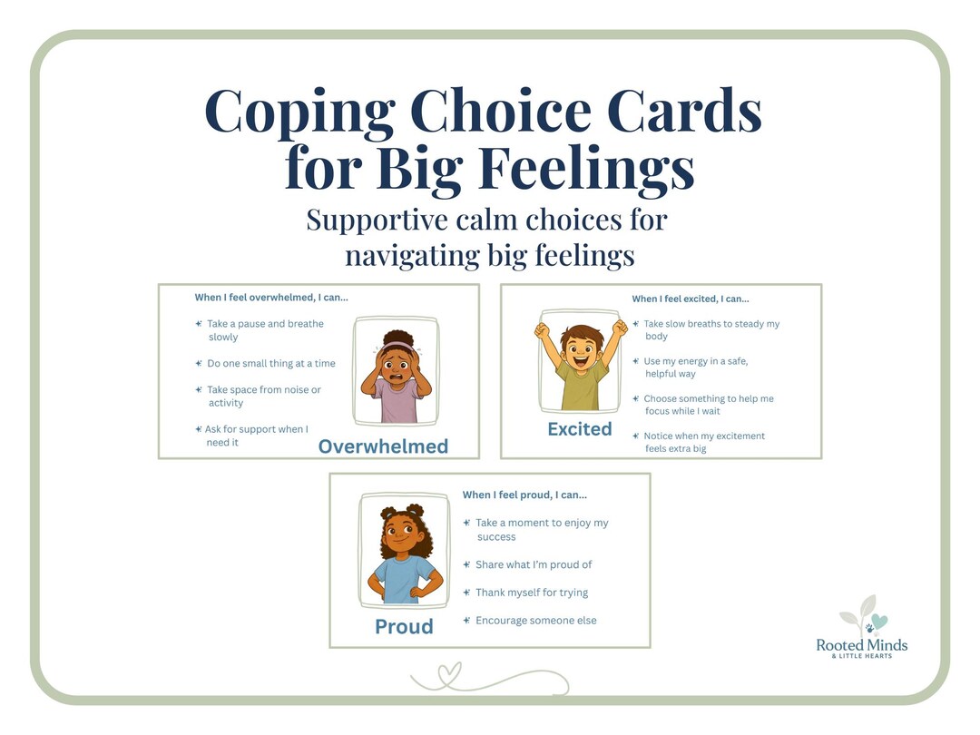 Coping Choice Cards for Big Feelings | Printable SEL Coping Skills for ...