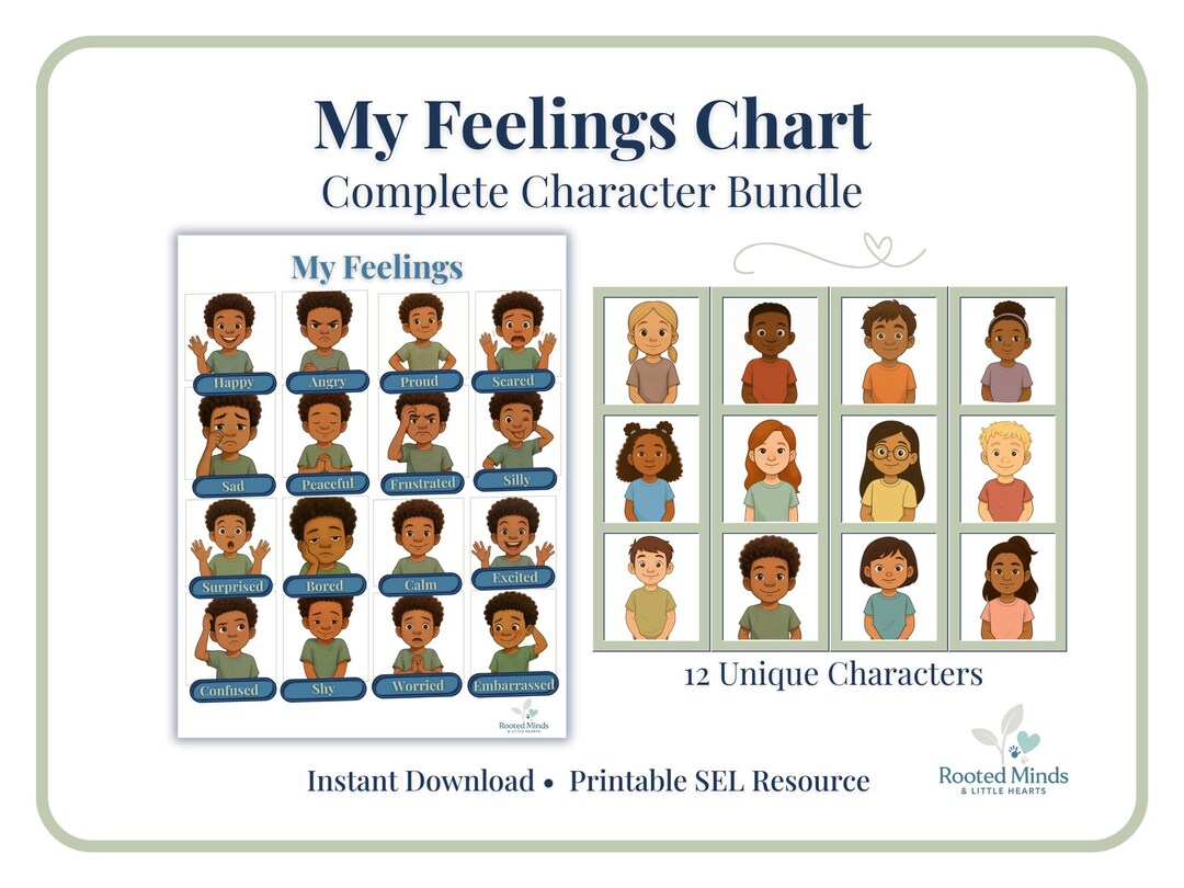 My Feelings Chart for Kids – Printable Feelings Chart | SEL Emotion ...