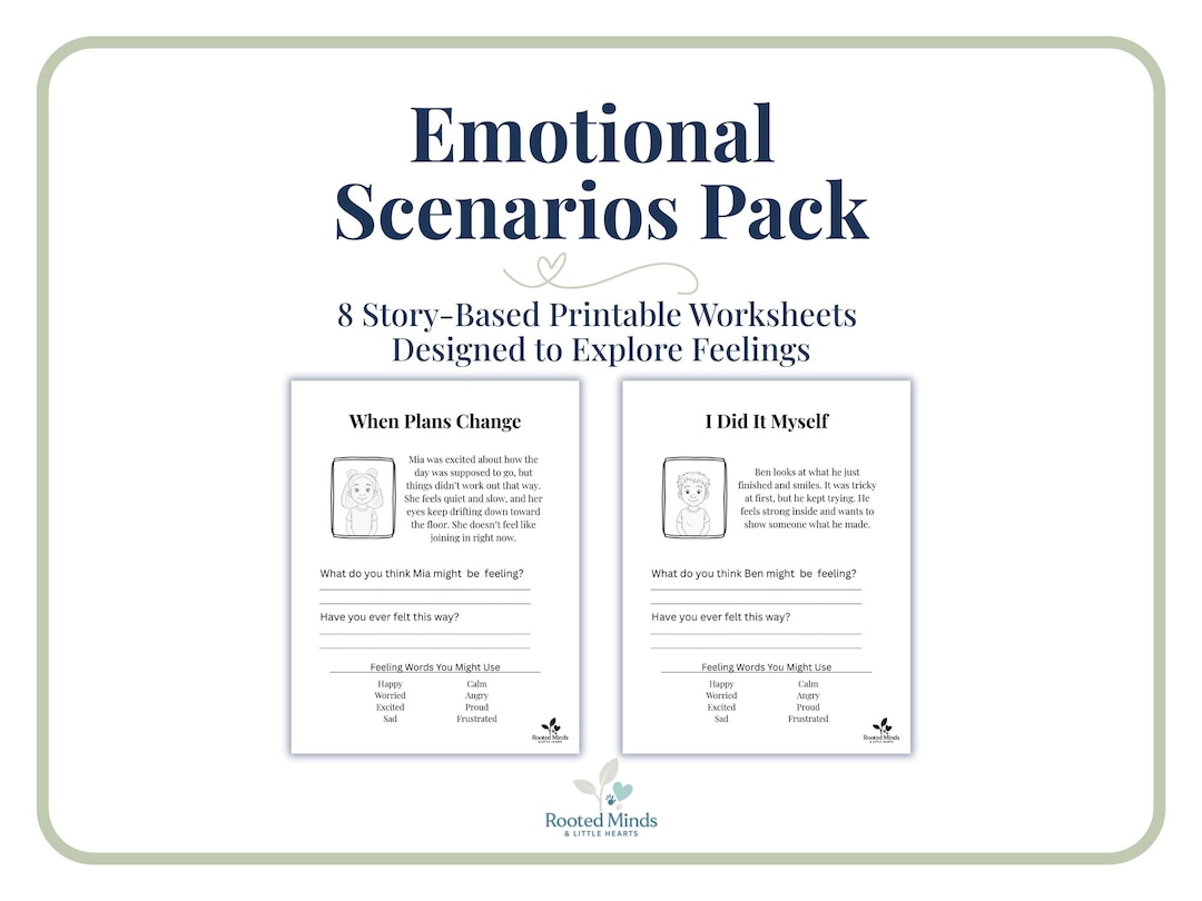 Emotional Scenarios Worksheets for Kids | Social Emotional Learning ...