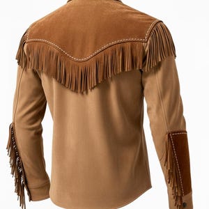 Men's Handmade Suede Fringe Western Jacket - Tan Camel Leather - Etsy