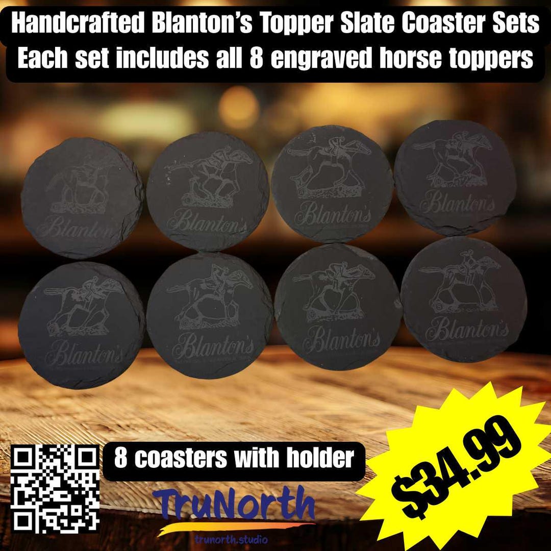 Blanton’s Horse Topper Slate Coaster Set - Etsy