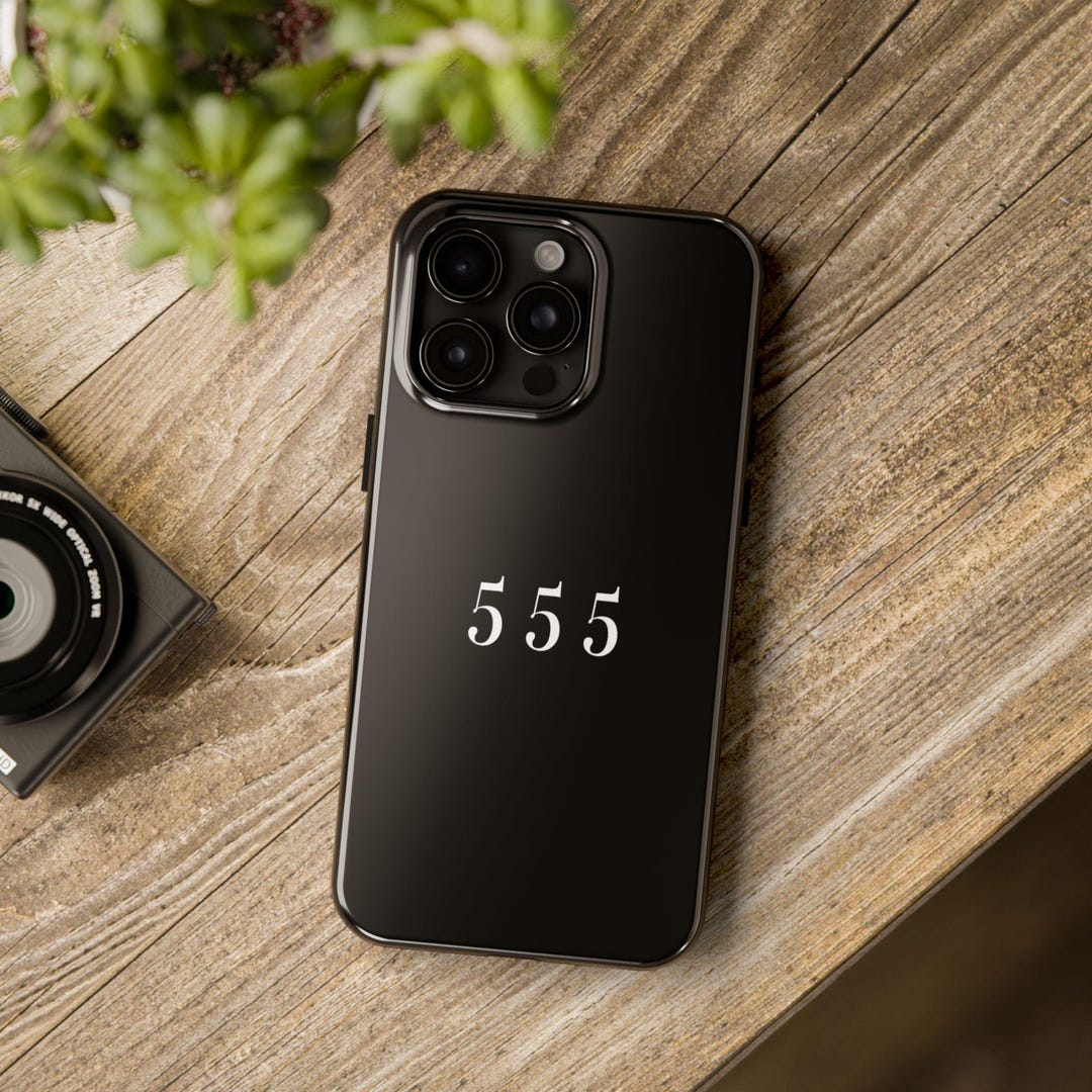 555 Phone Case Black | Minimalist Script iPhone Case - Etsy