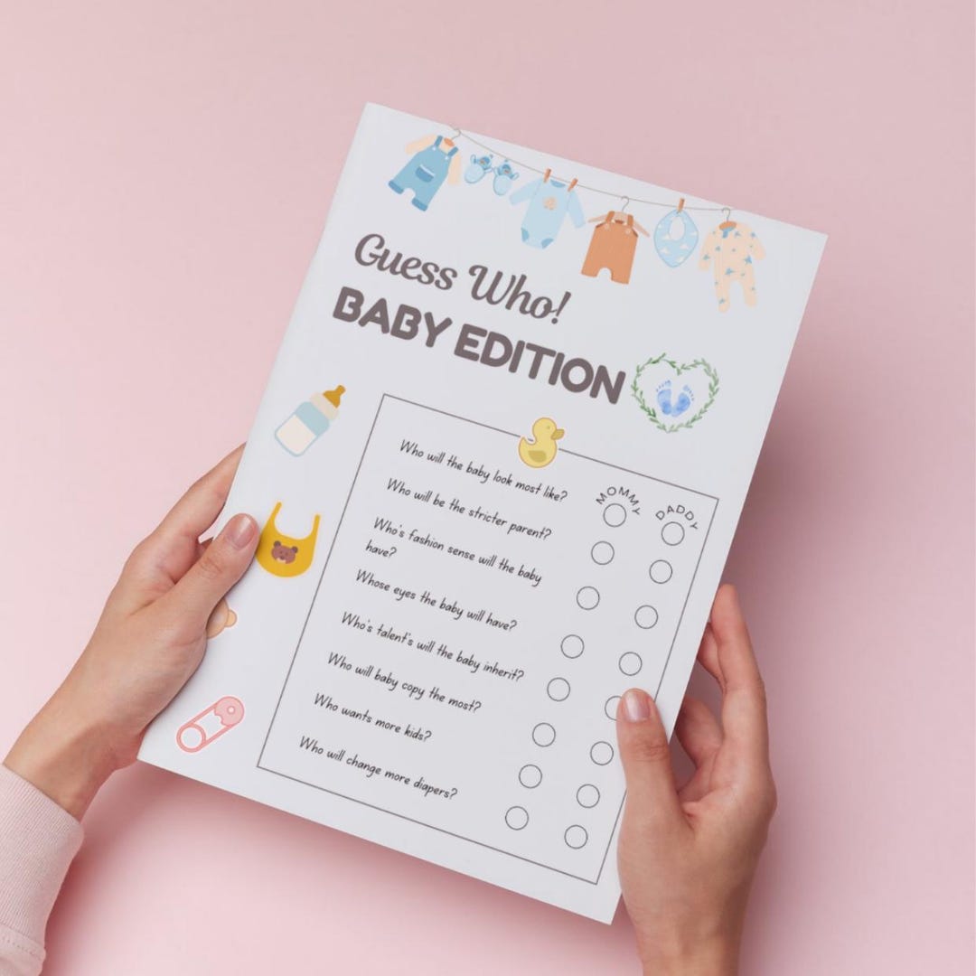 Baby Shower Game Guess Who Baby Edition Baby Shower Games Who Will Baby ...
