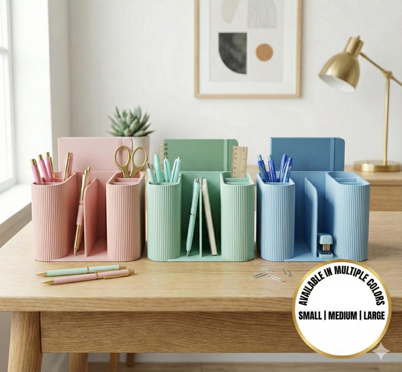 Universal Multi-slot Desk Organizer | Modern Aesthetic Stationery Caddy ...