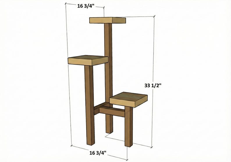 3-tier Wooden Ladder Plant Stand - Rustic Outdoor Garden Planter Flower ...